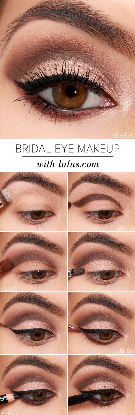 15 Easy Step by Step Bridal Eye Makeup Tutorials - Pretty Designs