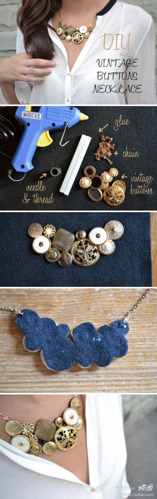 11 Easy DIY Buttons Jewelry Projects: Making Jewelry from Buttons ...