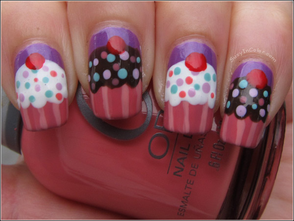 10 Delicate Cupcake Nails Tutorials - Pretty Designs