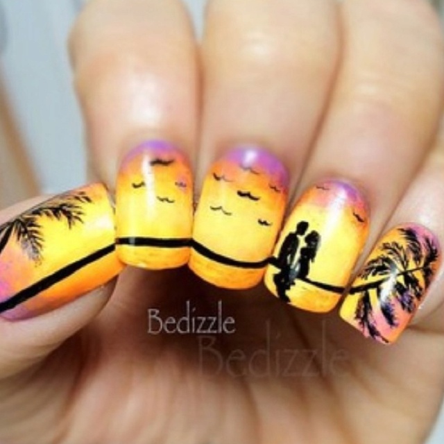 16 Sunset Nail Arts You Won’t Miss - Pretty Designs