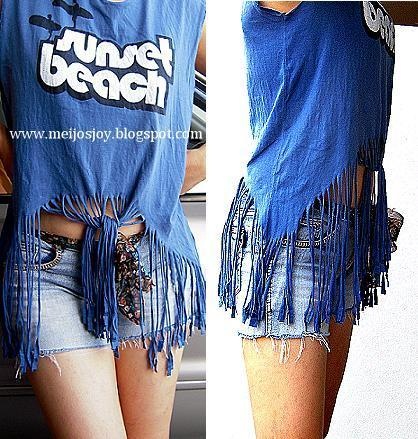 DIY Projects to Try: Make Your Own Fringe T-shirt - Pretty Designs