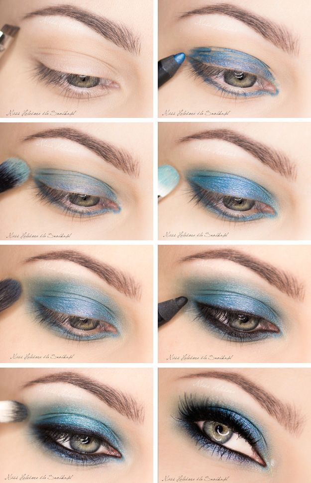 Try Glowing Eye Makeup Ideas with Blue Shadows - Pretty Designs