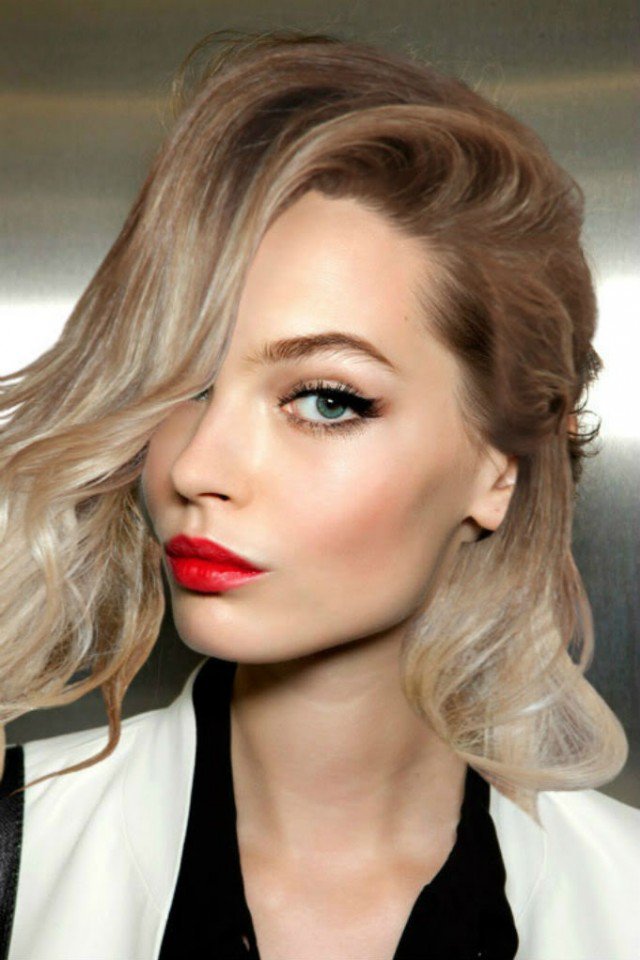 Gorgeous Makeup Ideas with Red Lips and Cat Eyes - Pretty Designs
