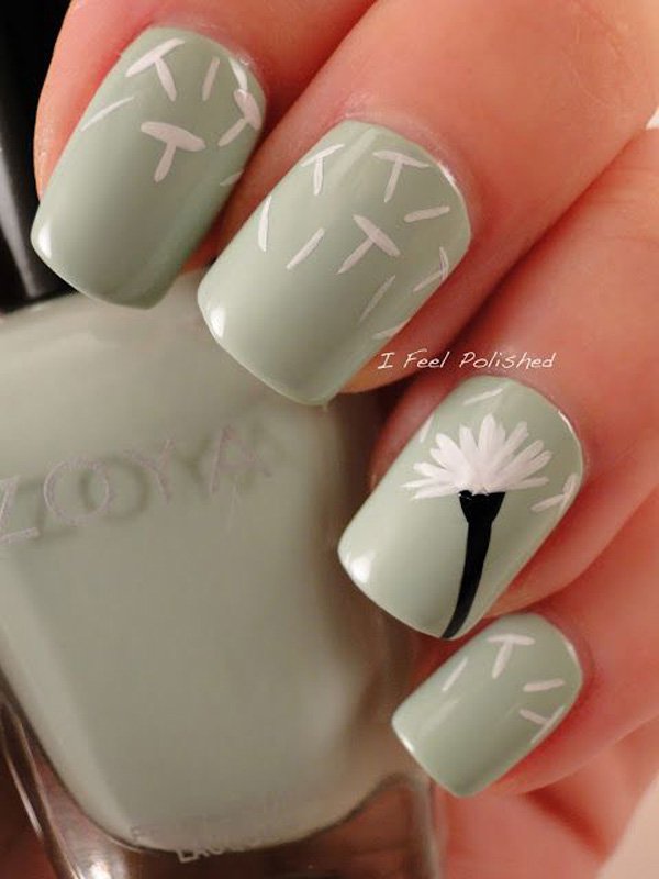 20 Simple Dandelion Nail Designs - Pretty Designs