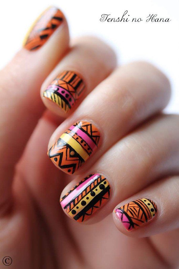 25 Cool Stylish Tribal Nail Designs - Pretty Designs