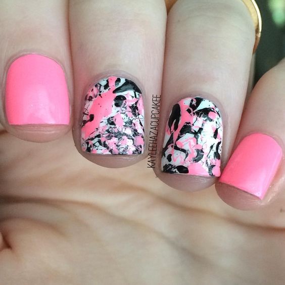 18 Interesting Splatter Nail Designs - Pretty Designs