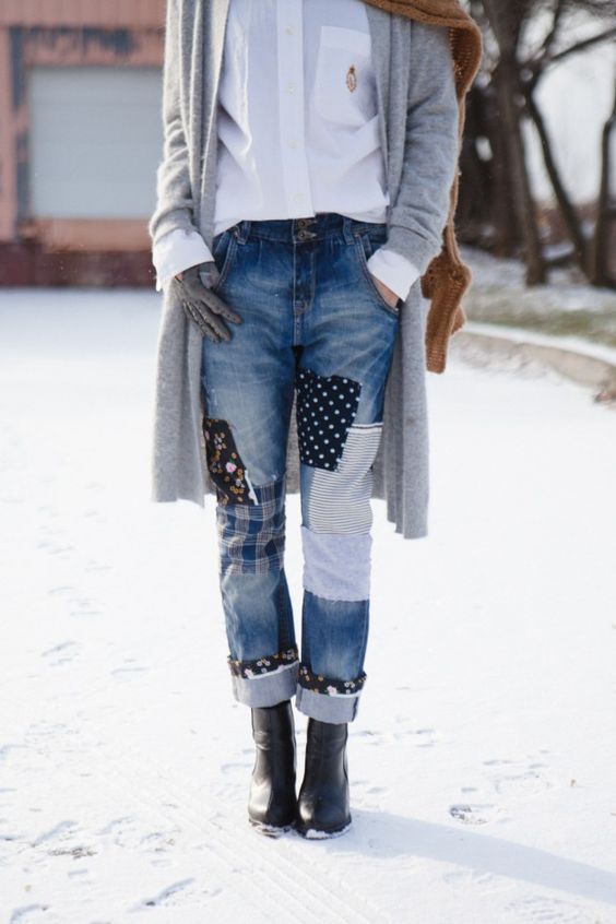21 Ways to Follow the Patchwork Jeans Trend - Pretty Designs