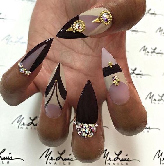 20 Magnificent Stone Nail Art Designs - Pretty Designs