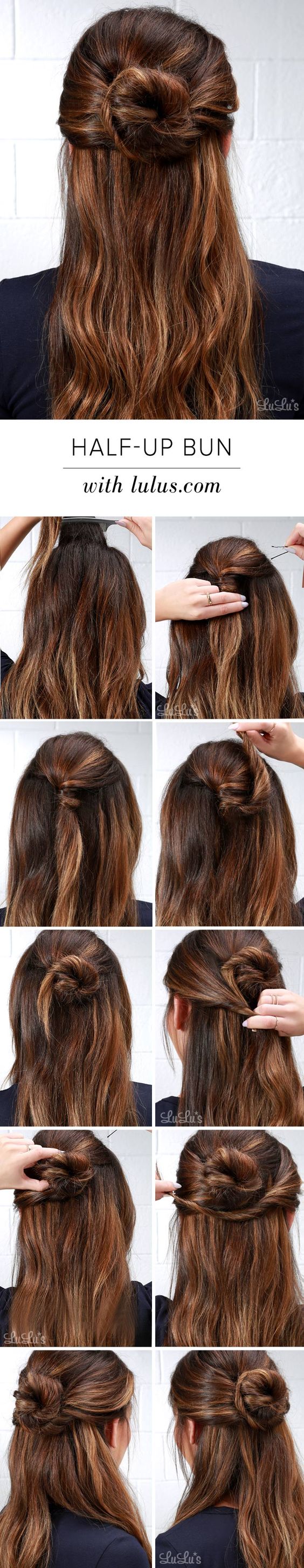 17 Tutorials to Show You How to Make Half Buns - Pretty Designs