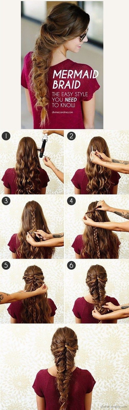 13 Step by Step Hair Tutorials to Style a Mermaid Braid - Pretty Designs