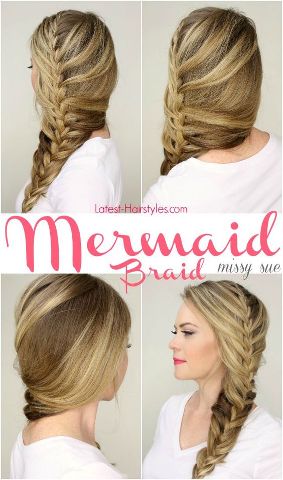 13 Step by Step Hair Tutorials to Style a Mermaid Braid - Pretty Designs
