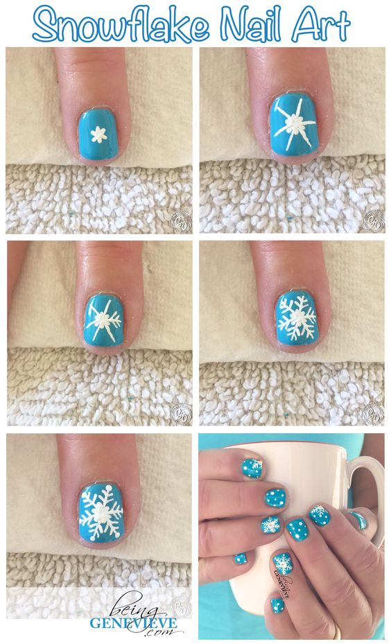 16 Tutorials to Paint Snow Flake Nails - Pretty Designs