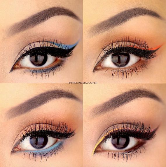 How to Apply Dramatic Colorful Eyeliner - Pretty Designs
